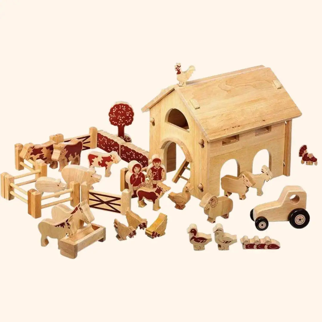 Lanka Kade Deluxe Farm Barn Set with Natural Characters – ScandiBugs