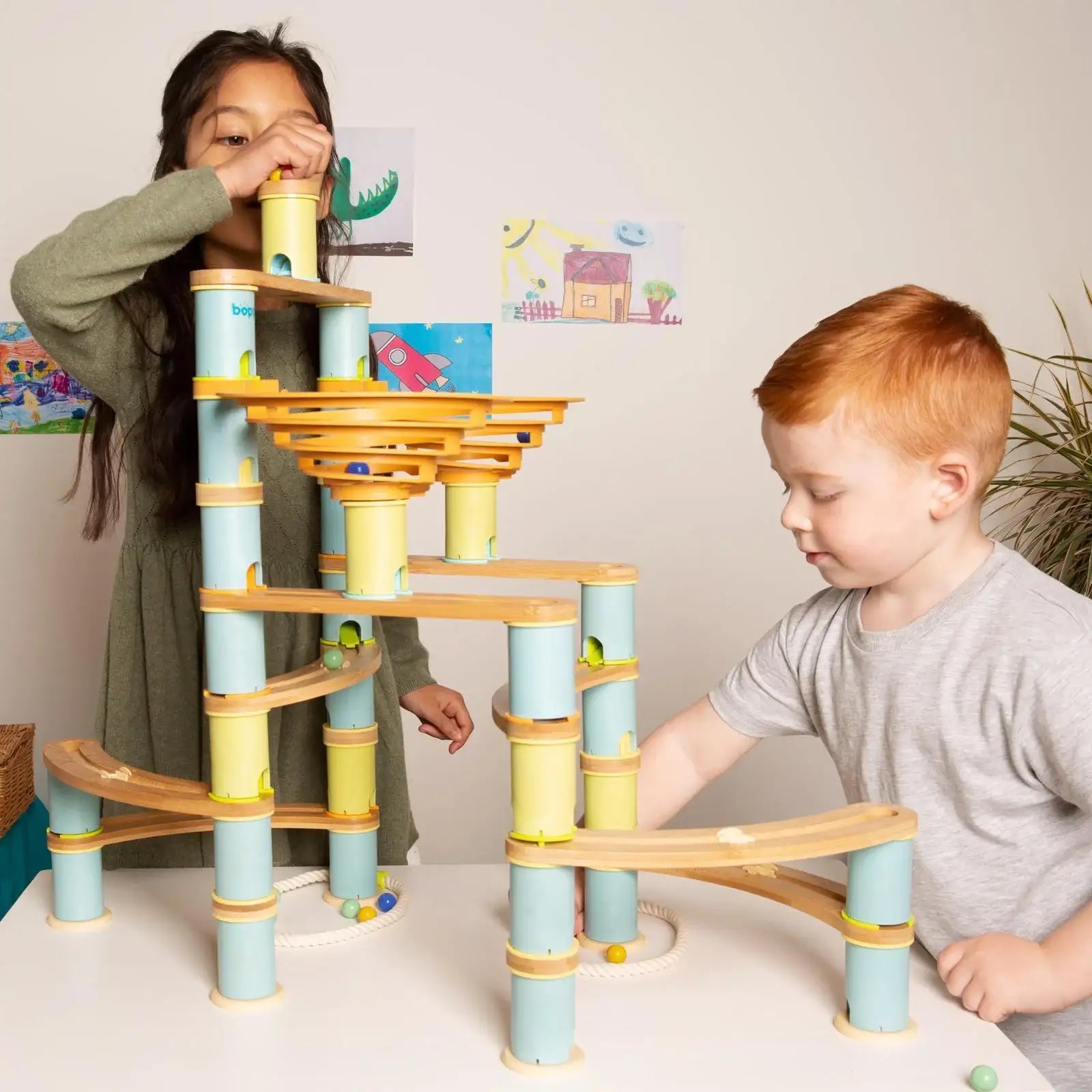 Boppi Wooden Bamboo Marble Run - Jumbo Pack – ScandiBugs